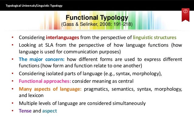 Tpological Universals & SLA (Linguistic Typology)