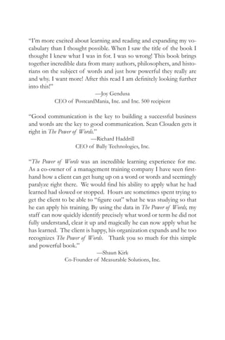 The Power of Words: Unlock Your Ability to Learn and Do Anything | PDF