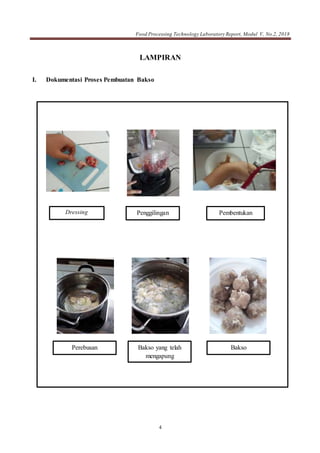 Laporan Praktikum TPP Bakso - UNPAS | DOCX