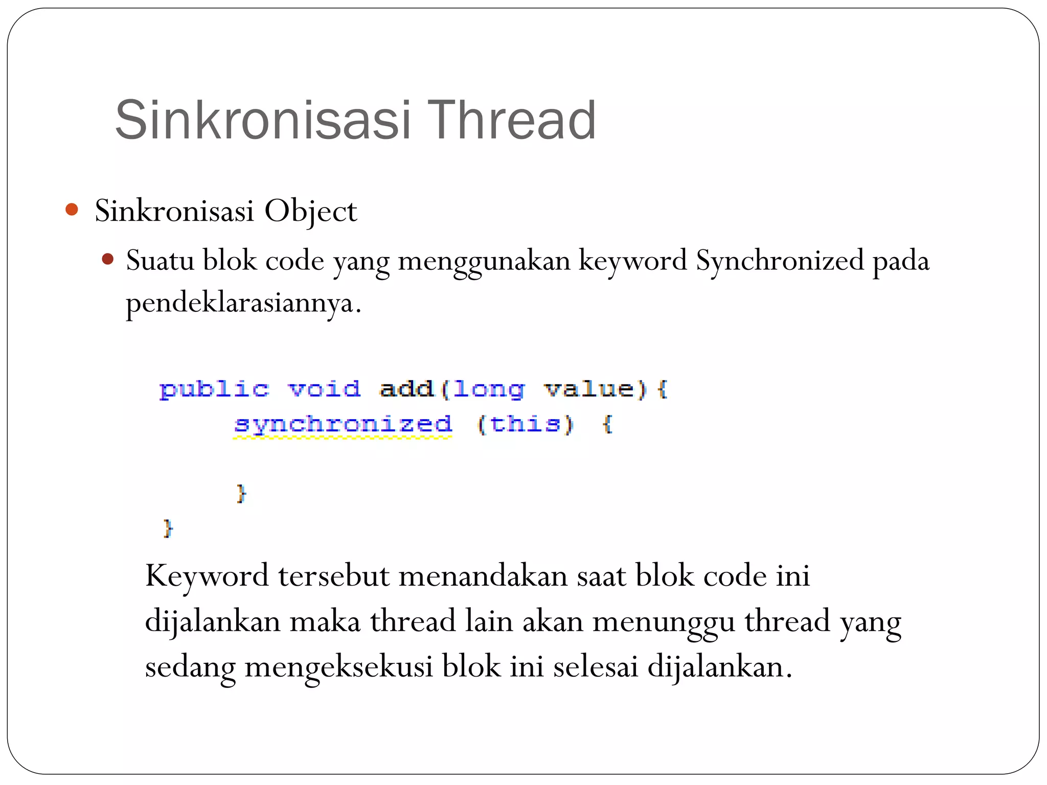 Tugas Pendahuluan Praktikum PBO Modul 8 - Multithread | PPTX