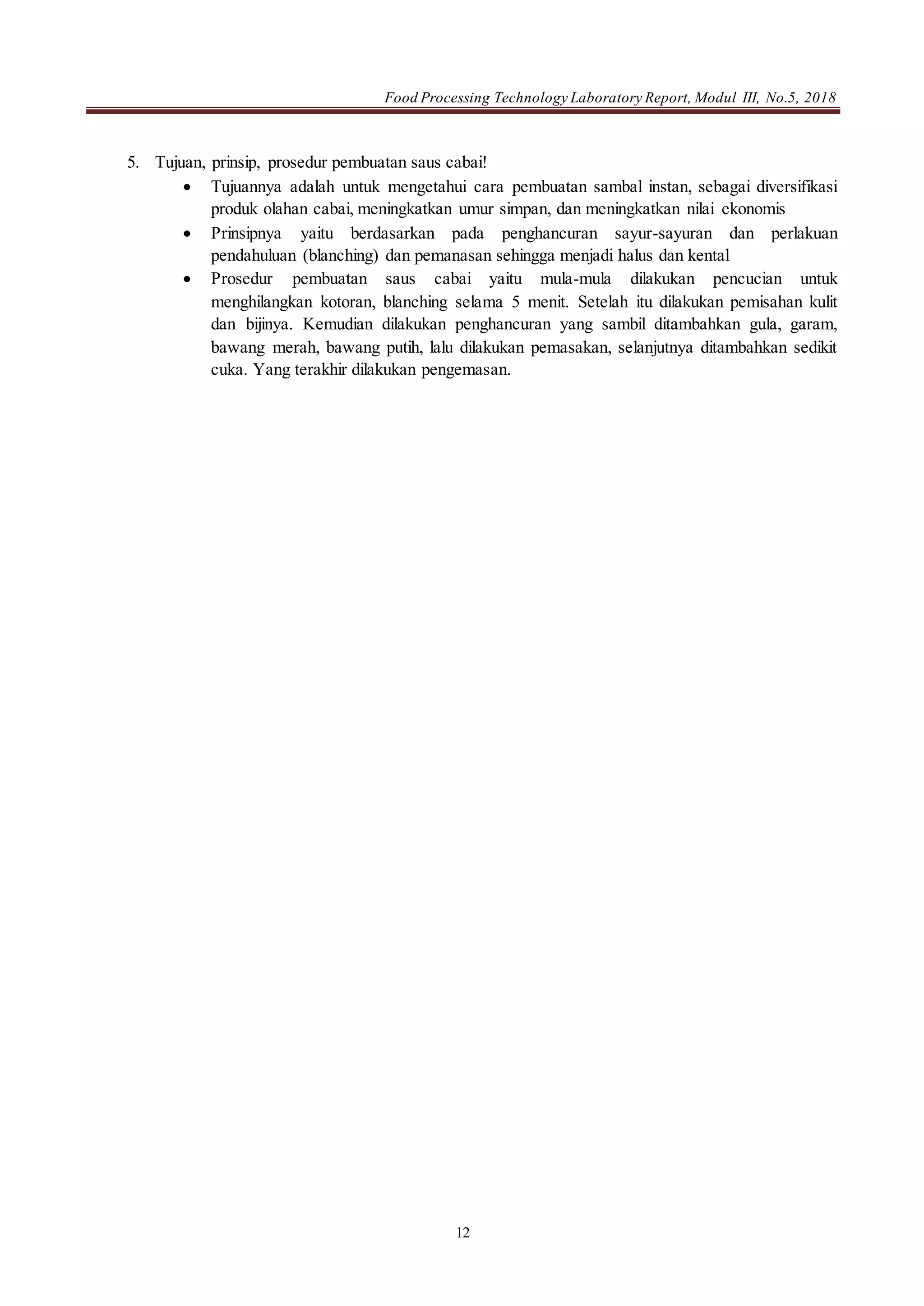 Laporan Praktikum TPP Materi 3 Fruit Leather - UNPAS | PDF