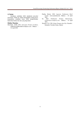 Laporan Praktikum TPP Materi 3 Hard Candy - UNPAS | DOCX
