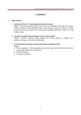 Laporan Praktikum TPP Materi 4 Mentega - UNPAS | DOCX