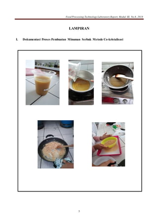 Laporan Praktikum TPP Materi 3 Minuman Serbuk - UNPAS | DOCX