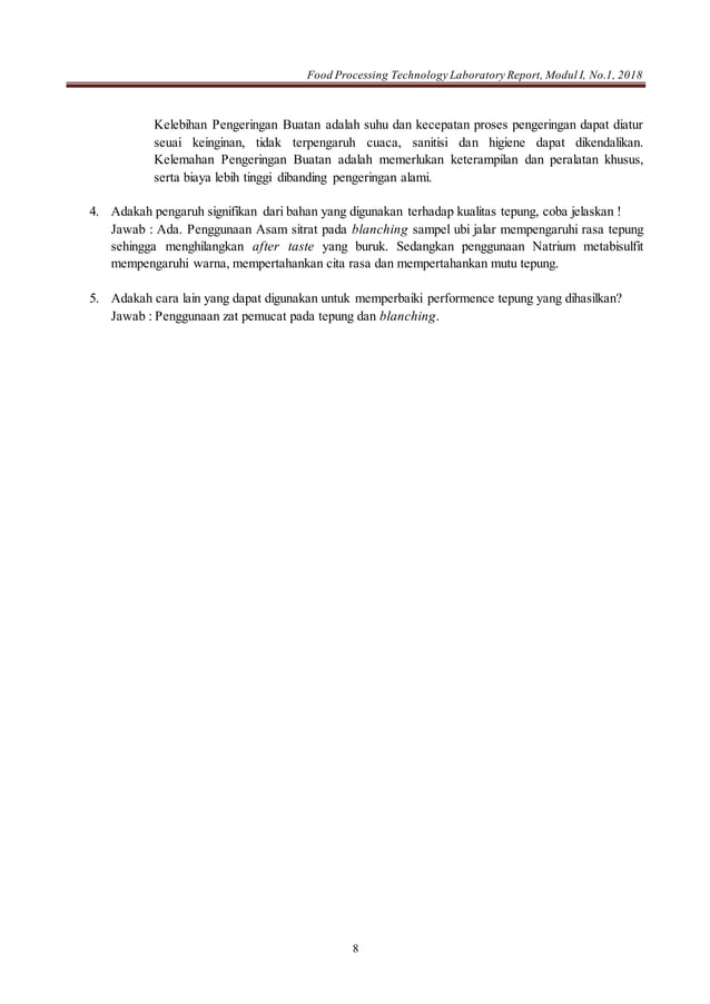 Laporan Praktikum TPP Materi 1 Penepungan - UNPAS | DOCX