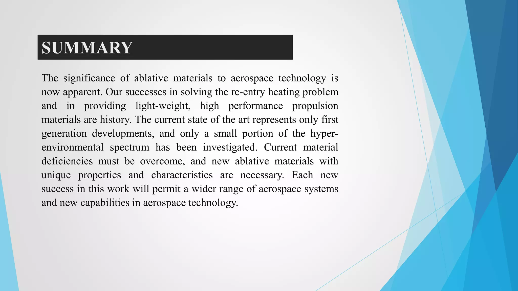 Ablative Materials | PPTX