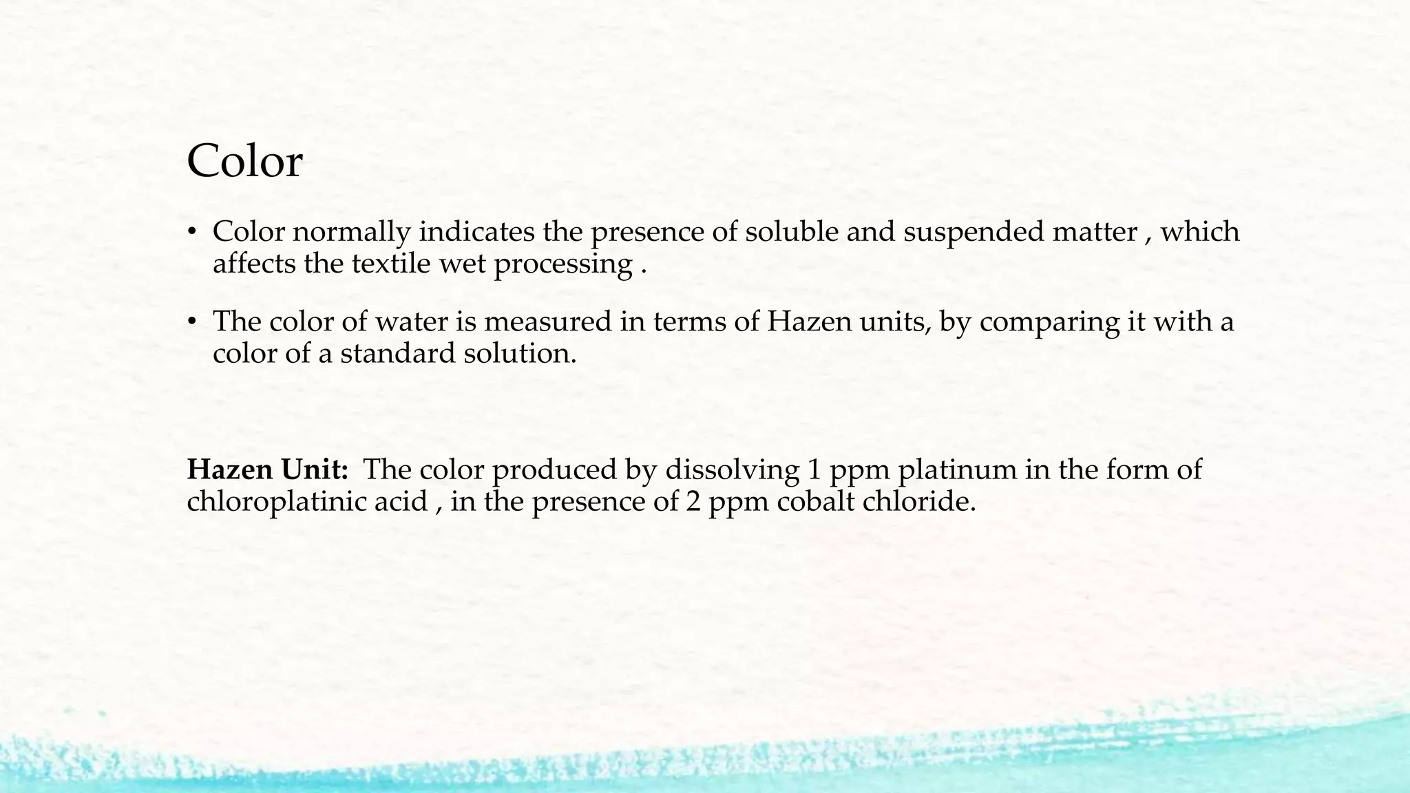 Water parameters for textile indusdtry | PPTX