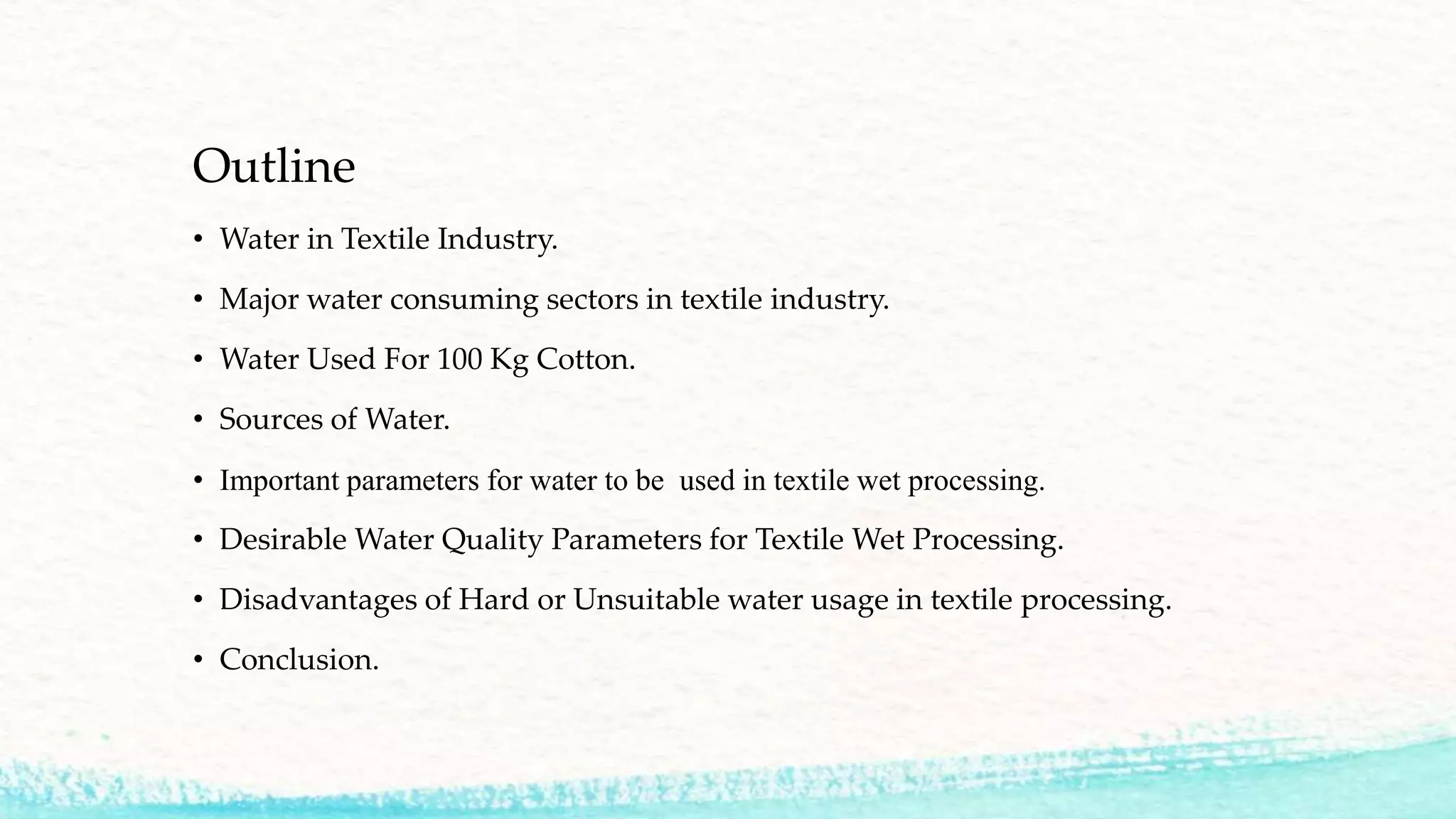 Water parameters for textile indusdtry | PPTX