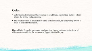 Water parameters for textile indusdtry | PPTX