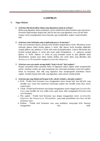 Laporan Praktikum TPP Materi 4 Yoghurt - UNPAS | PDF