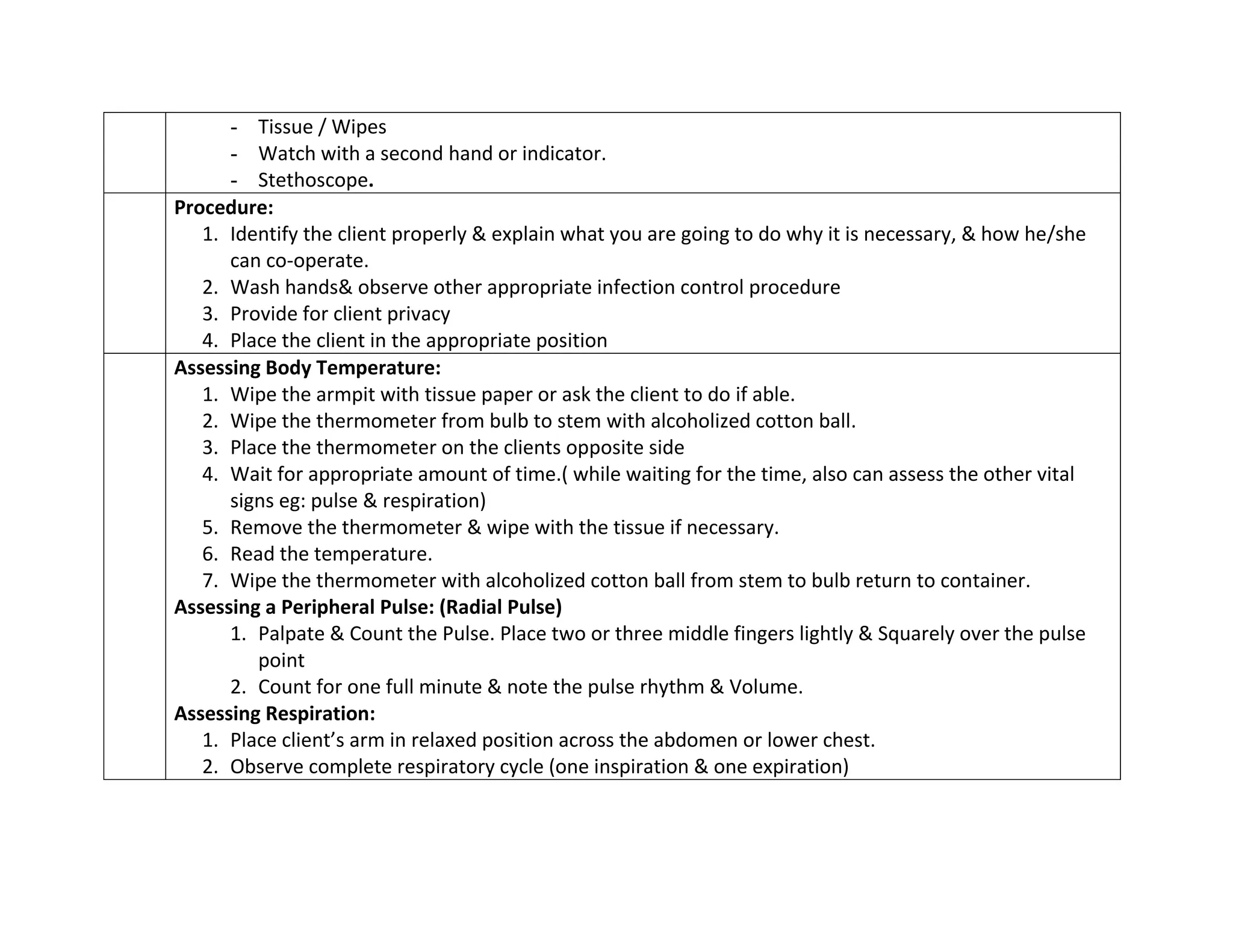 TPR.pdf Temperature pulse Respiration procedure | PDF