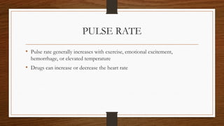 Temperature, Pulse, & Respiration CHART.pptx | Heart and Cardiovascular ...