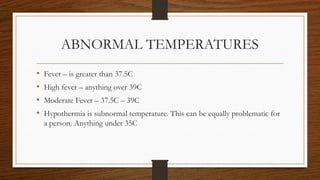 Temperature, Pulse, & Respiration CHART.pptx | Heart and Cardiovascular ...