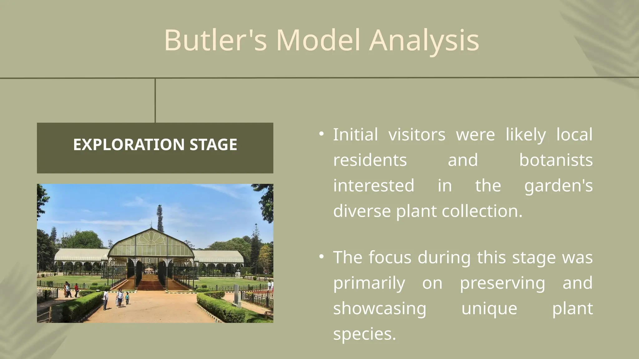 Butler's Model Analysis on Lal Bagh Botanical Garden, Bengaluru | PPT