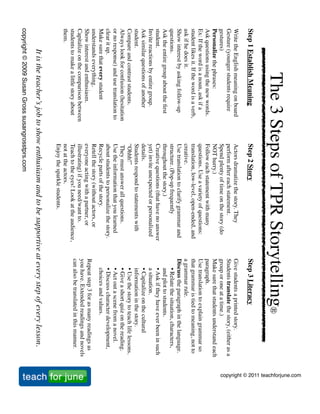 TPRS® Beginning Workshop 2012 Handout | PDF