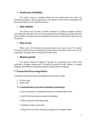 Transaction Processing System | PDF