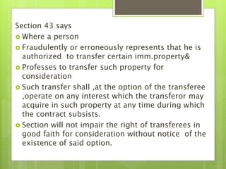 transfer of property s.43 | Law