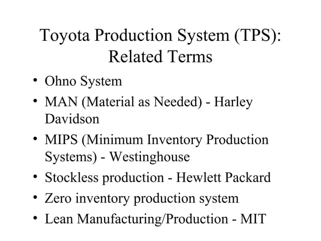 Tps and lean manufacturing | PPT