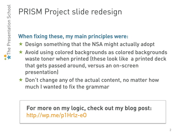 The Presentation School redesigns the NSA PRISM slides | PPT