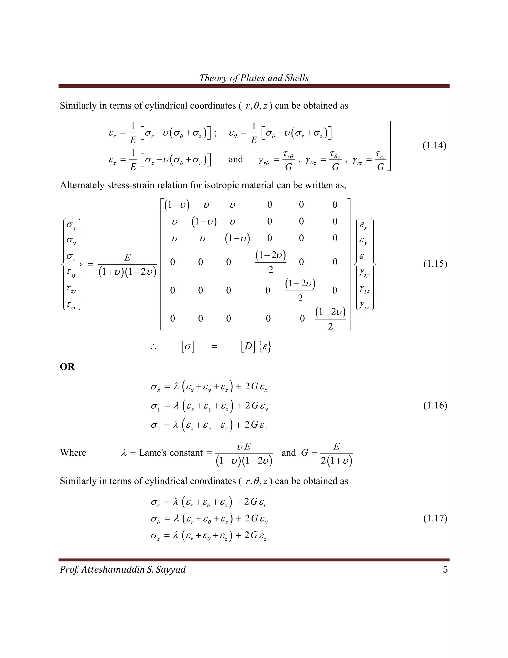 Theory of Plates and Shells | PDF