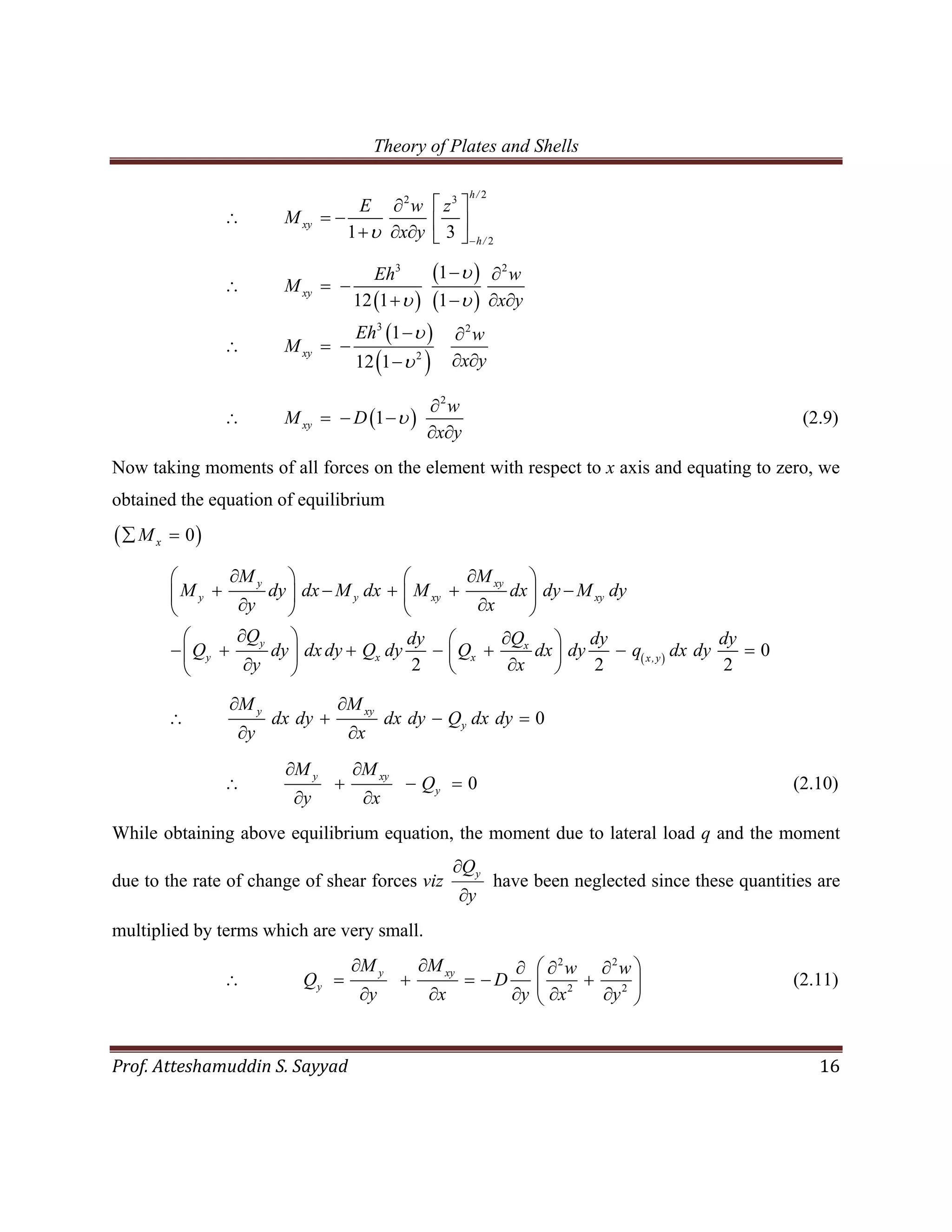 Theory of Plates and Shells | PDF