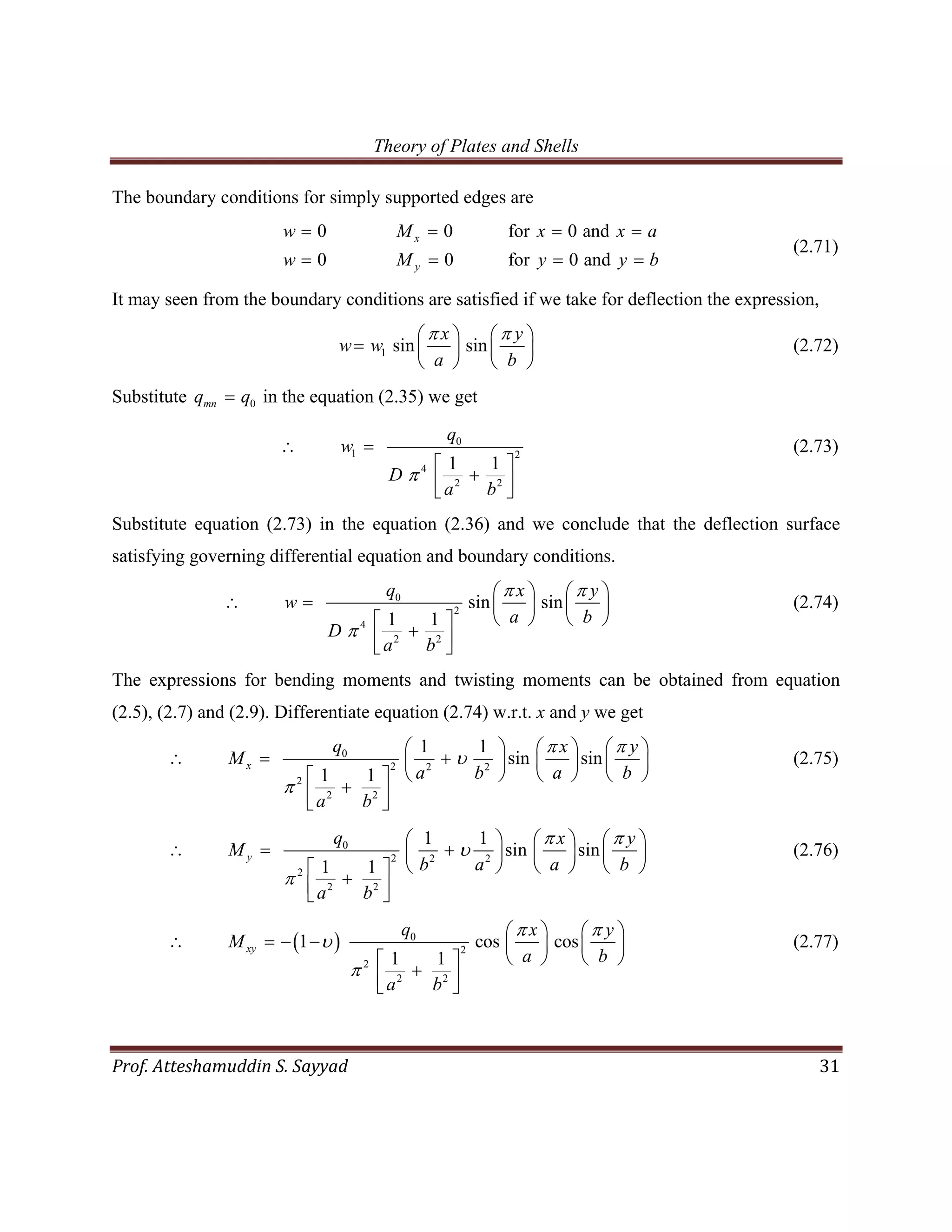 Theory of Plates and Shells | PDF