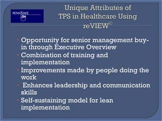 TPS Lean Healthcare Overview | PPS | Business | Business and Finance