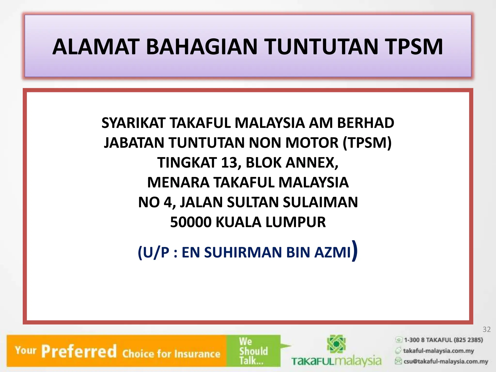 TAKLIMAT BERSAMA HEM WITH TAKAFUL INSURANCE pptx | PPTX