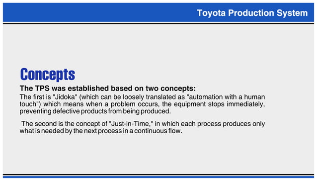 TOYOTA PRODUCTION SYSTEM (TPS) PRESENTATION | PDF | Business | Business ...