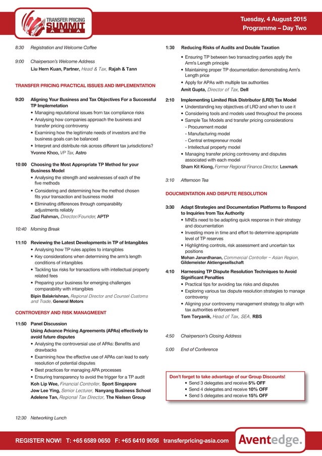 Tp summit asia-panelist | PDF | Business Expos & Conferences | Events