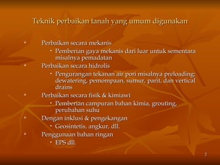 Teknik Perbaikan Tanah menggunakan Stabilisasi secara Kimiawi dan ...
