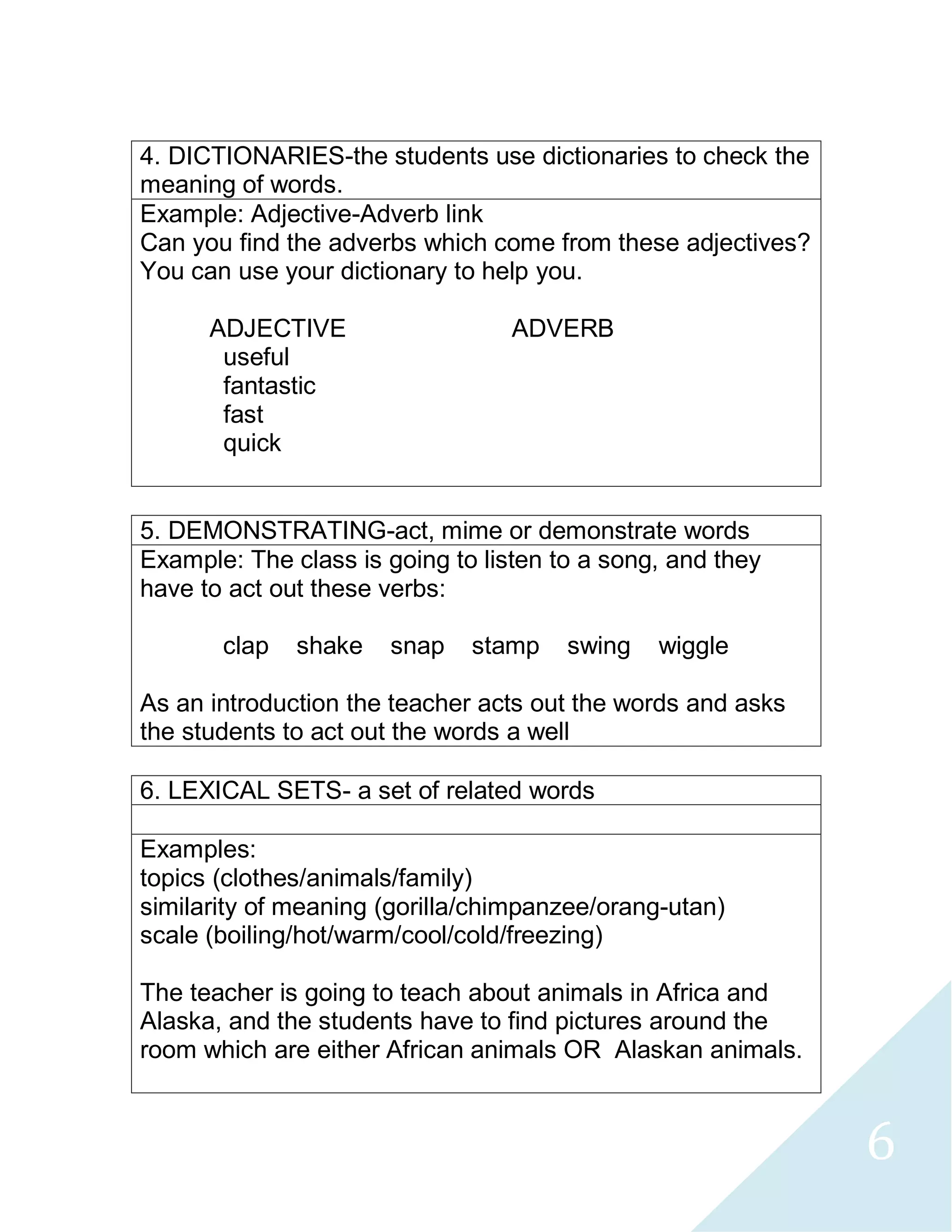 Tp teaching vocabulary lesson plan | PDF