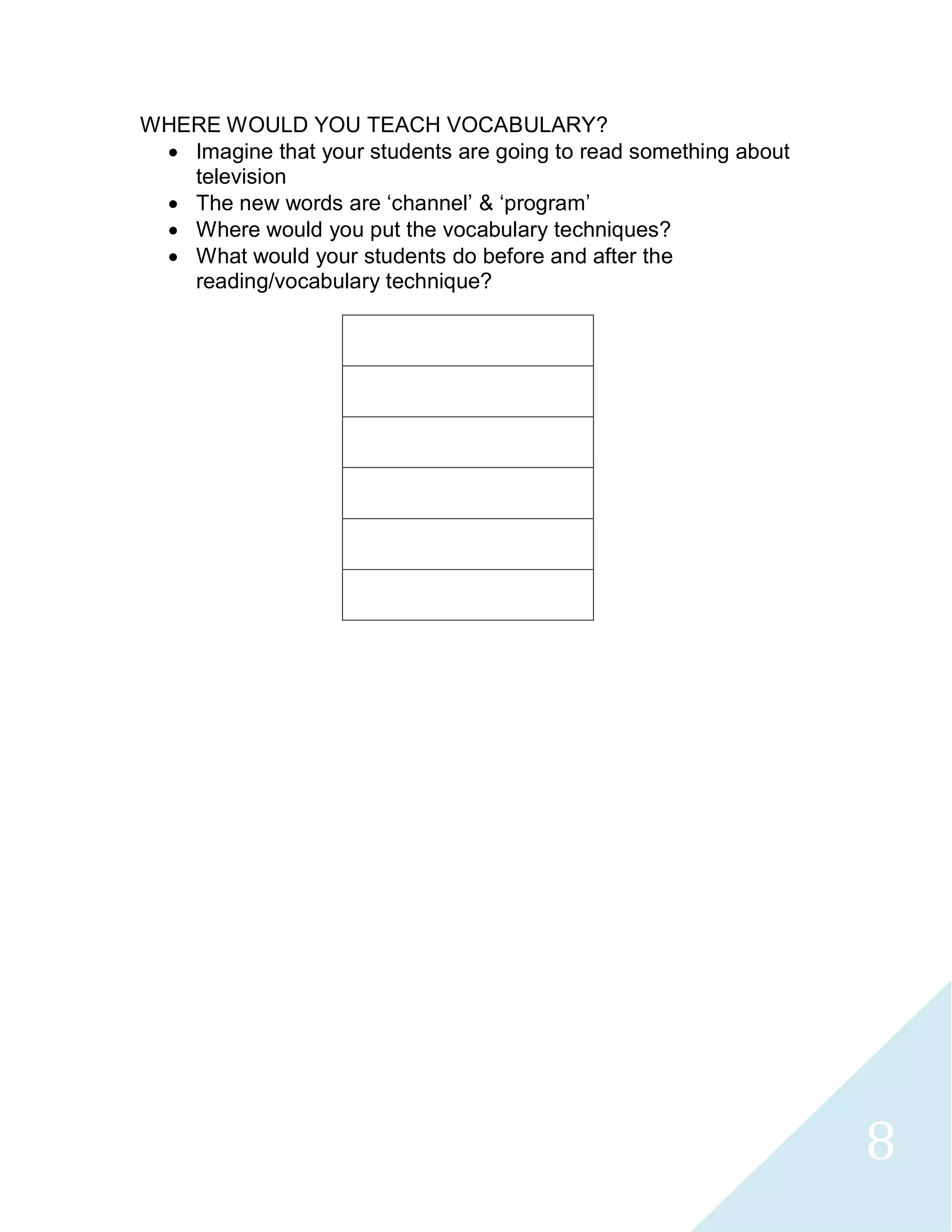 Tp teaching vocabulary lesson plan | PDF