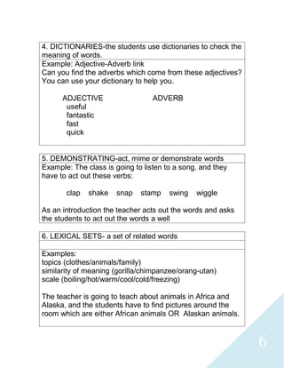 Tp teaching vocabulary lesson plan | PDF