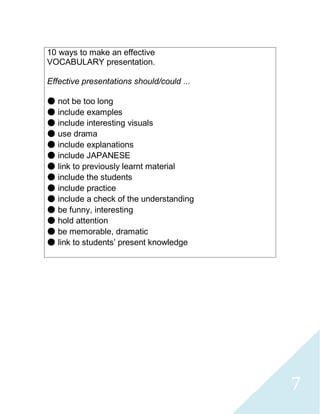 Tp teaching vocabulary lesson plan | PDF