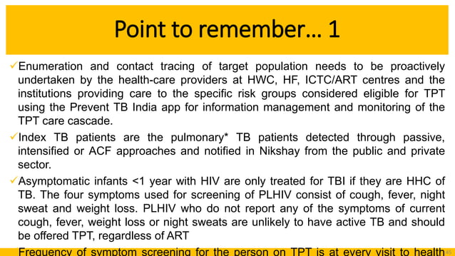 TPT guideline presentation MO (One day).pptx | Infectious Diseases ...