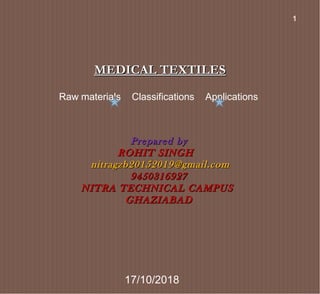 Medical textiles are textile products_ppt | PPT