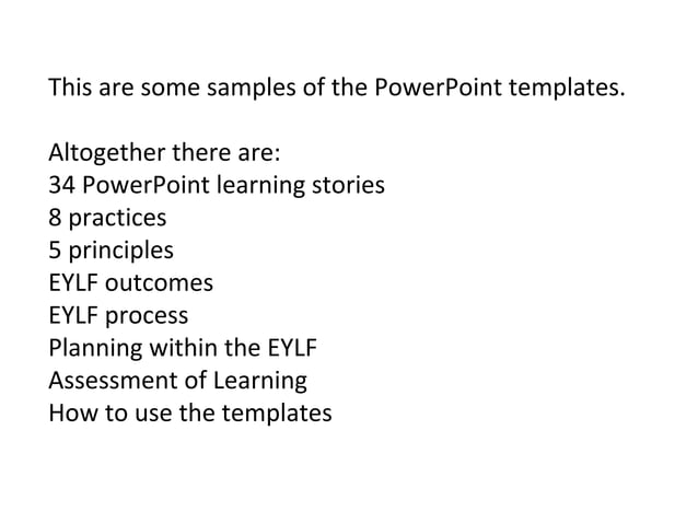 EYLF power point learning stories templates | PPT