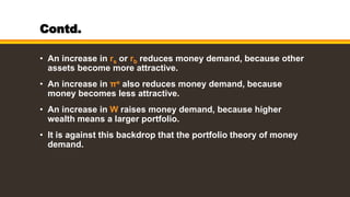 TOBIN’S PORTFOLIO BALANCE APPROACH | PPTX