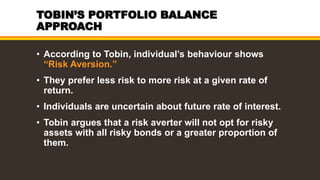 TOBIN’S PORTFOLIO BALANCE APPROACH | PPTX