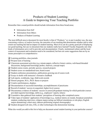 The Teaching Portfolio: Reflective Practice for Improvement and ...