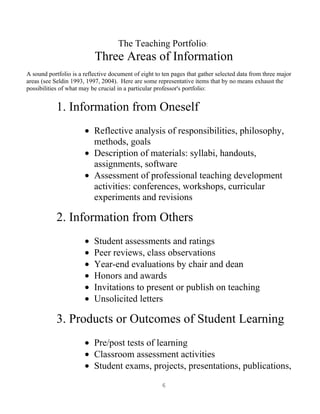 The Teaching Portfolio: Reflective Practice for Improvement and ...