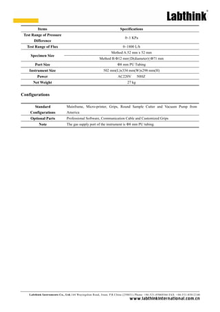 Air permeability Tester | PDF
