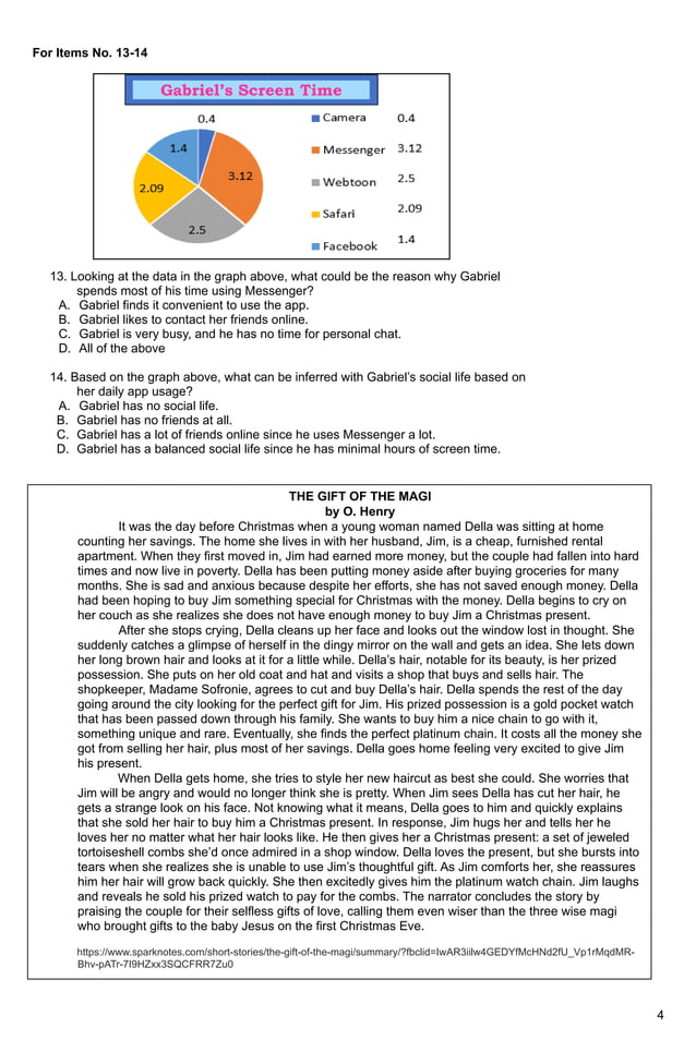 TQ English 10 Examination IWTH ANSWER KEY docx | PDF