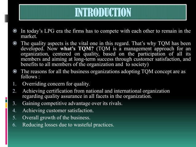 Total Quality Management | PPT