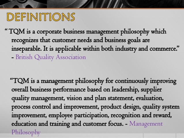 TQM - Total Quality Managemet