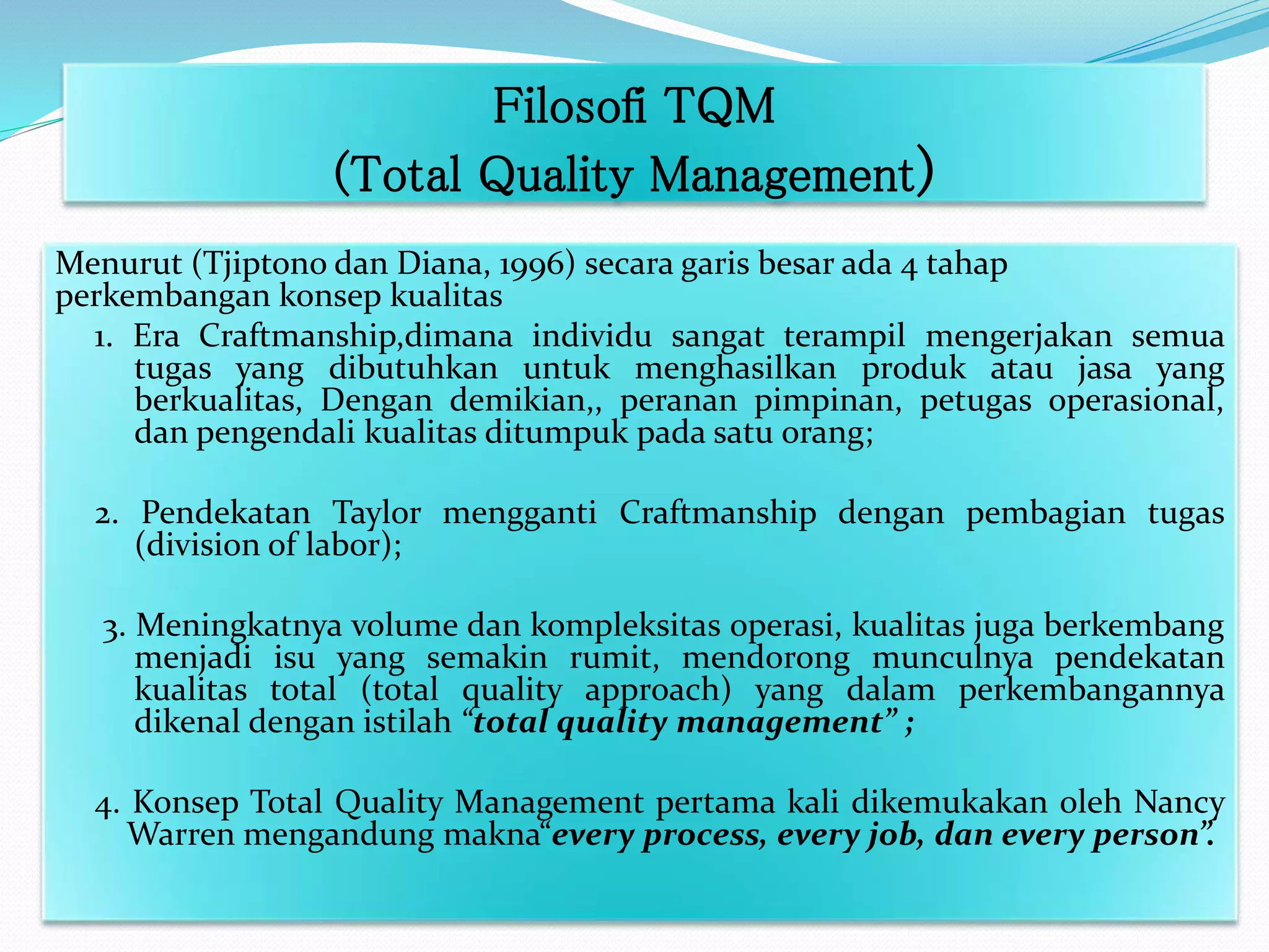 Total Quality Management in Management Education | PPTX