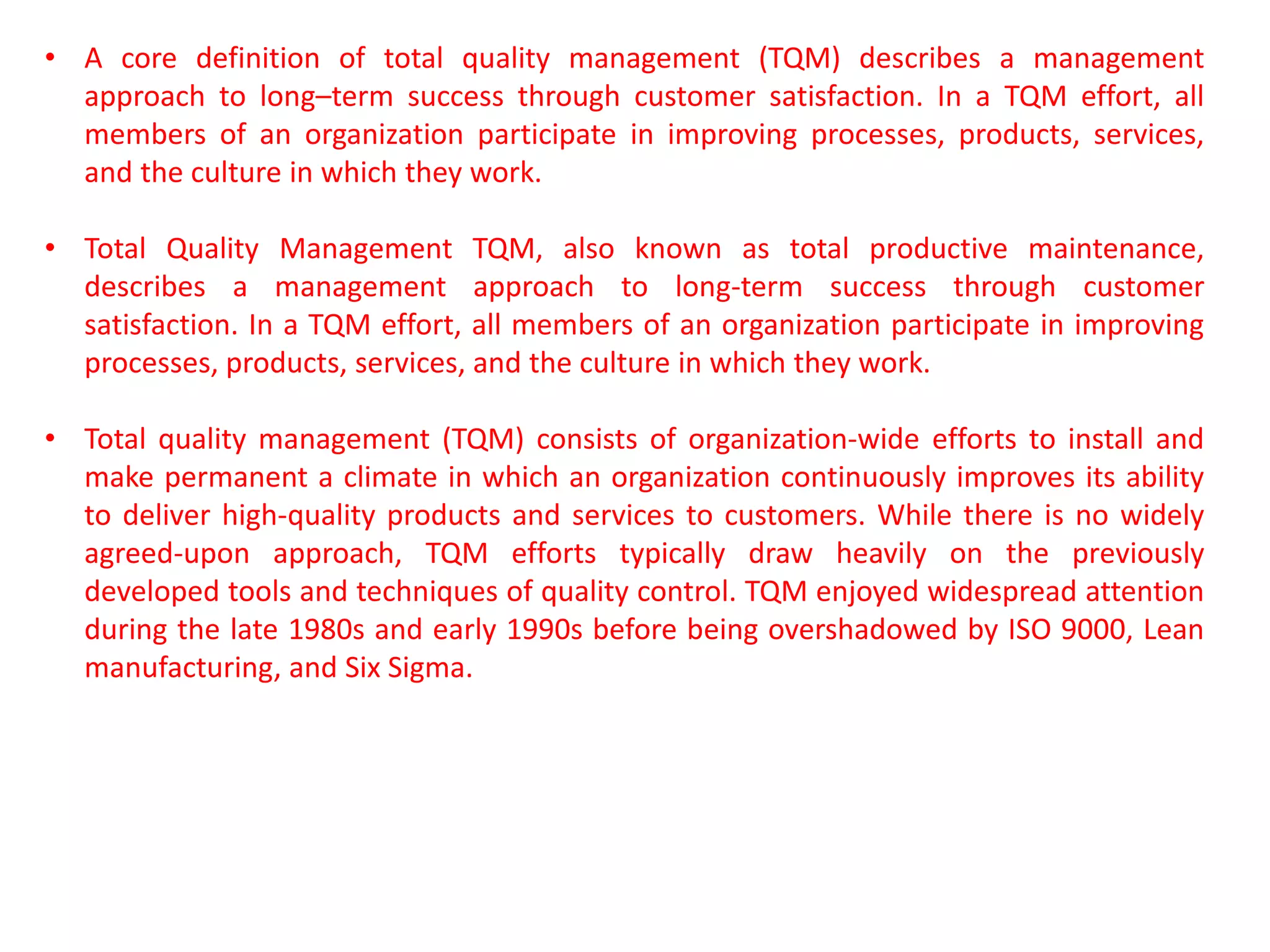 Total Quality Management (TQM) | PPTX