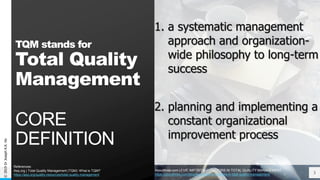 TQM - 2 - What is TQM and what are the TQM elements ? | PPTX