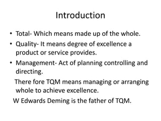 TQM TOTAL QUALITY MANAGEMENT | PPT